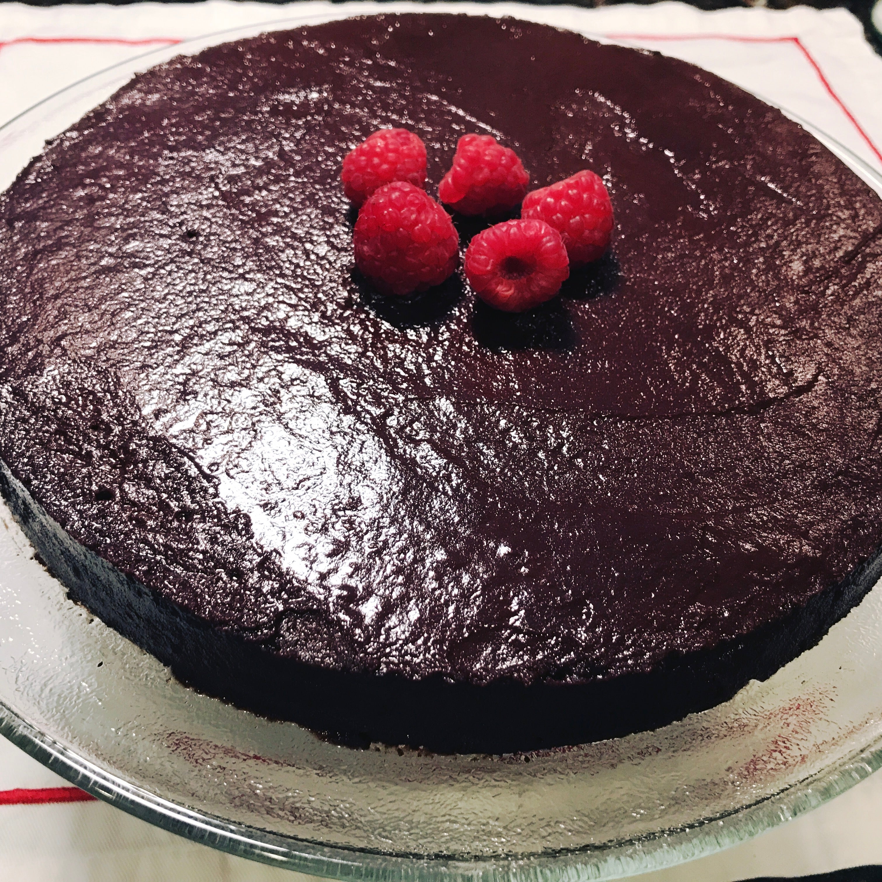 Flourless Chocolate Cake with Raspberry Coulis – Side Hustle Soups